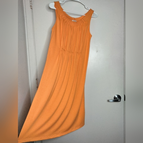 Sundance | Dresses | Sundance Size M Orange Tank Sleeve Cinch Pleated ...